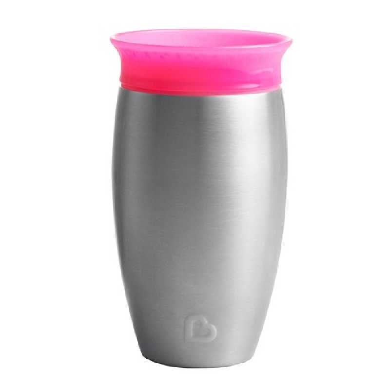 Tasse Dapprentissage 360° En Acier Miracle 296 Ml Rose Munchkin